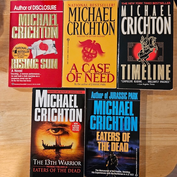 chrichton | Other | Michael Crichton Books Bundle Of 5 Books | Poshmark